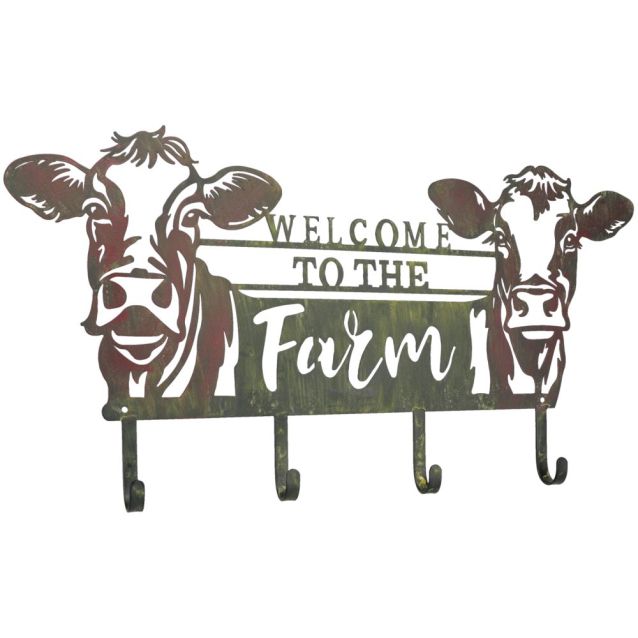Tough 1 "Welcome To The Farm" Cow 4 Hook Rack – Wei's Western Wear