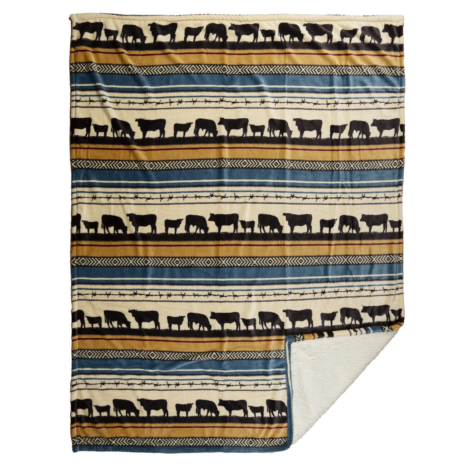 Carstens Morning On The Farm Plush Sherpa Throw Blanket – Wei's Western ...