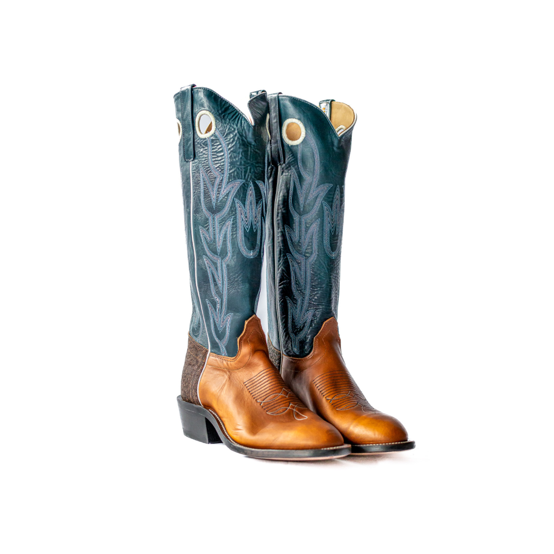 Olathe Men's Cowboy Boots 16" Tall - Navy Veal – Wei's Western Wear