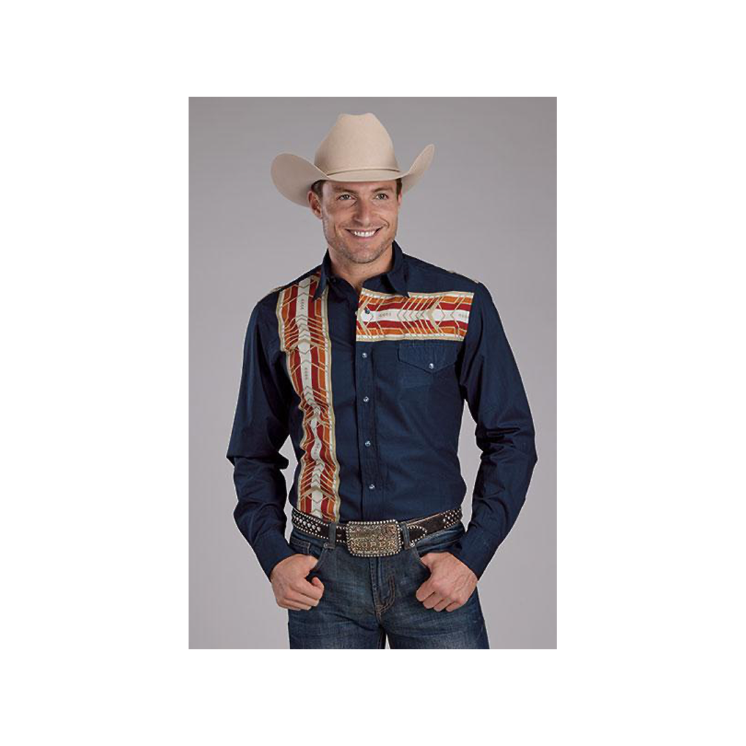 Roper Men's Border Print Snaps Long Sleeve Western Shirt – Wei's ...