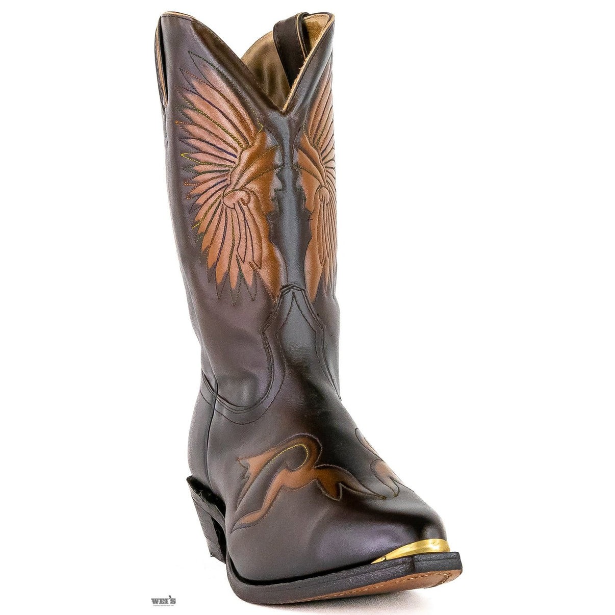 Boulet Men's Cowboy Boots 14" Cowhide Chieftain Embossed J Toe with To ...